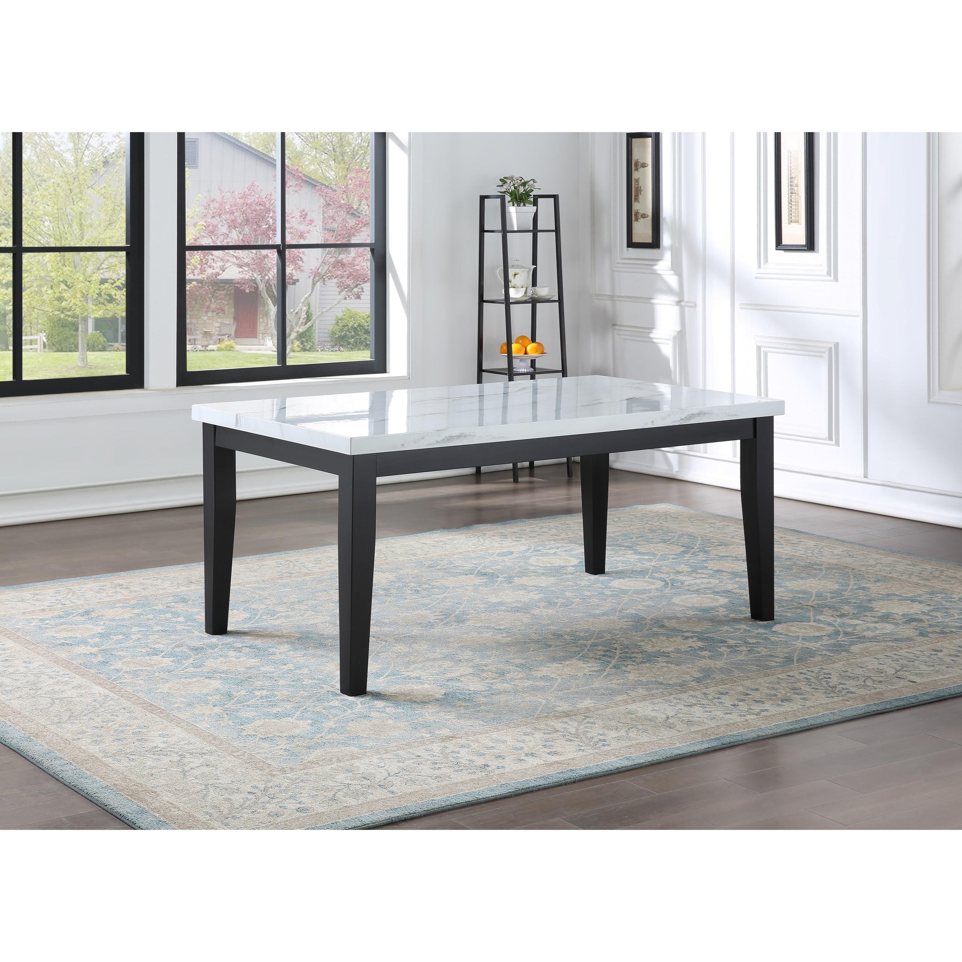 Steve Silver Sterling SN500T Transitional Dining Table with Faux Marble ...
