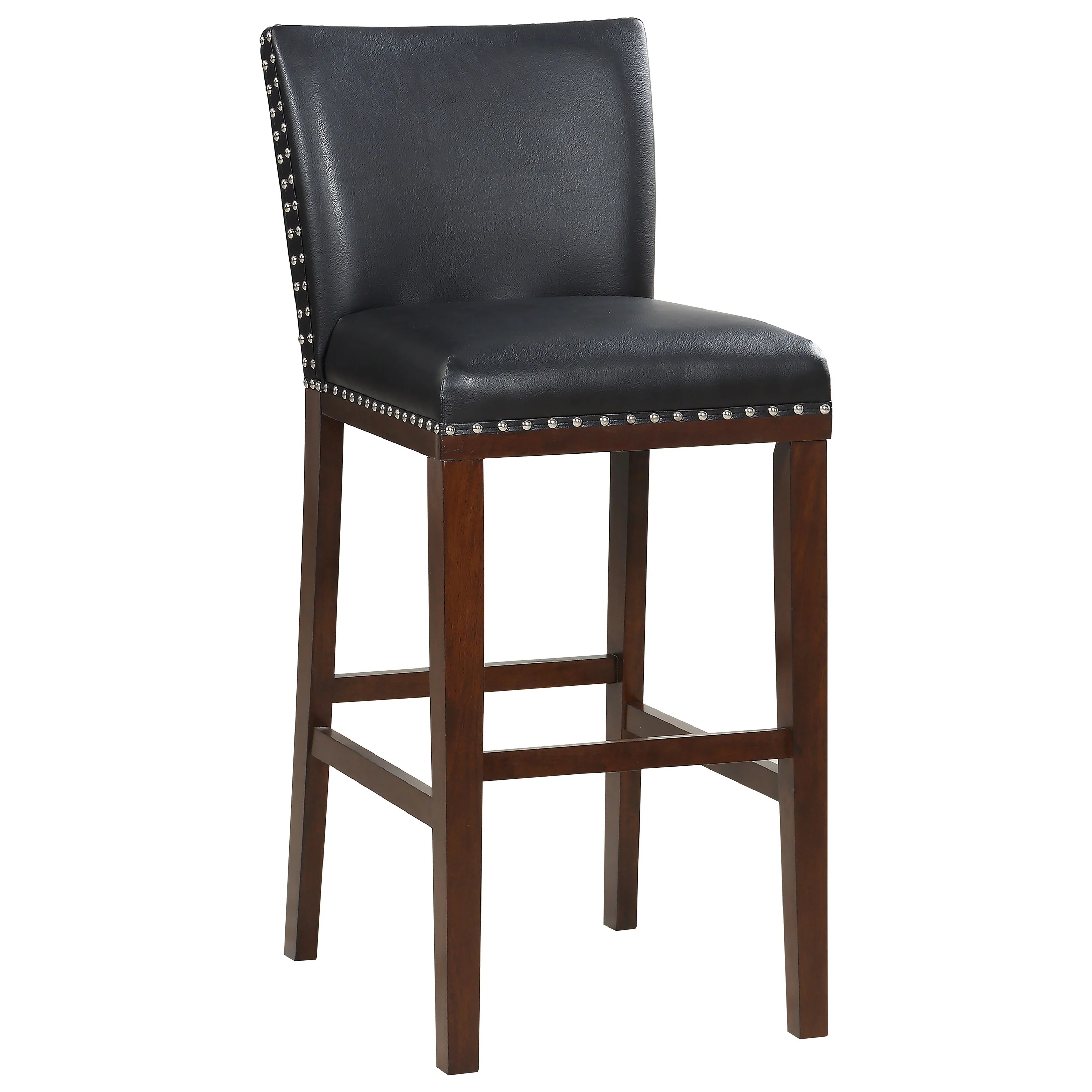 Steve Silver Tiffany TF650BCBK Bonded Leather Bar Chair with Nailhead ...