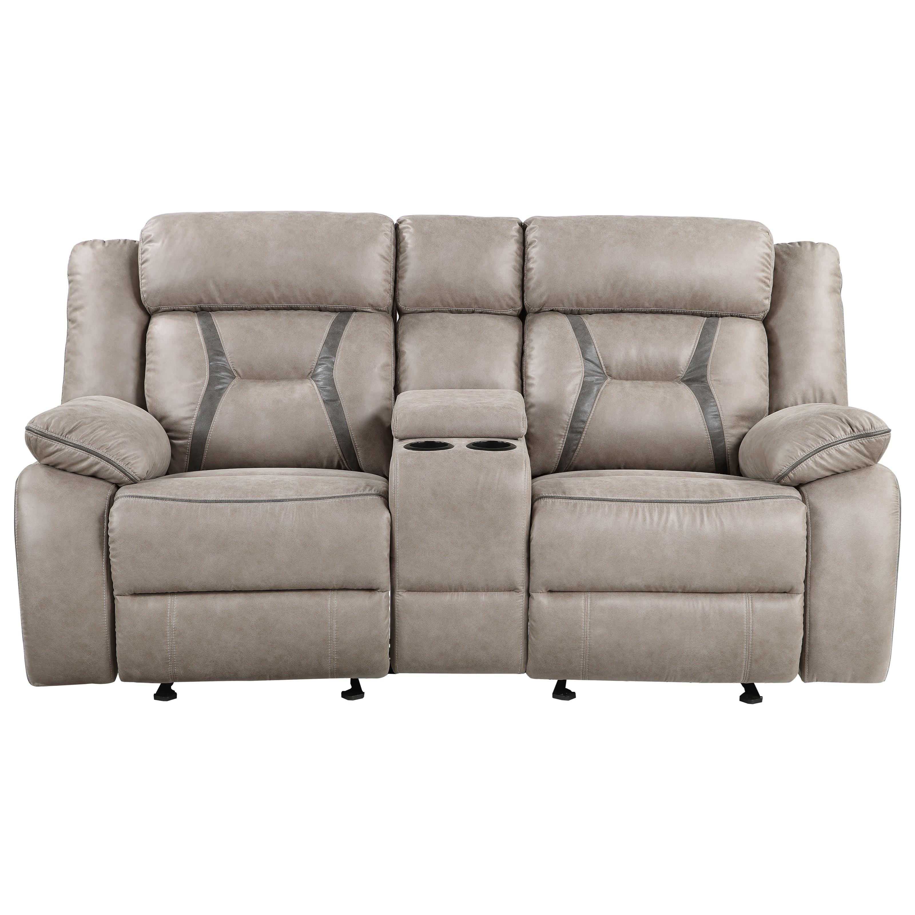 Steve Silver Tyson 13444 Casual Manual Reclining Glider Loveseat with ...