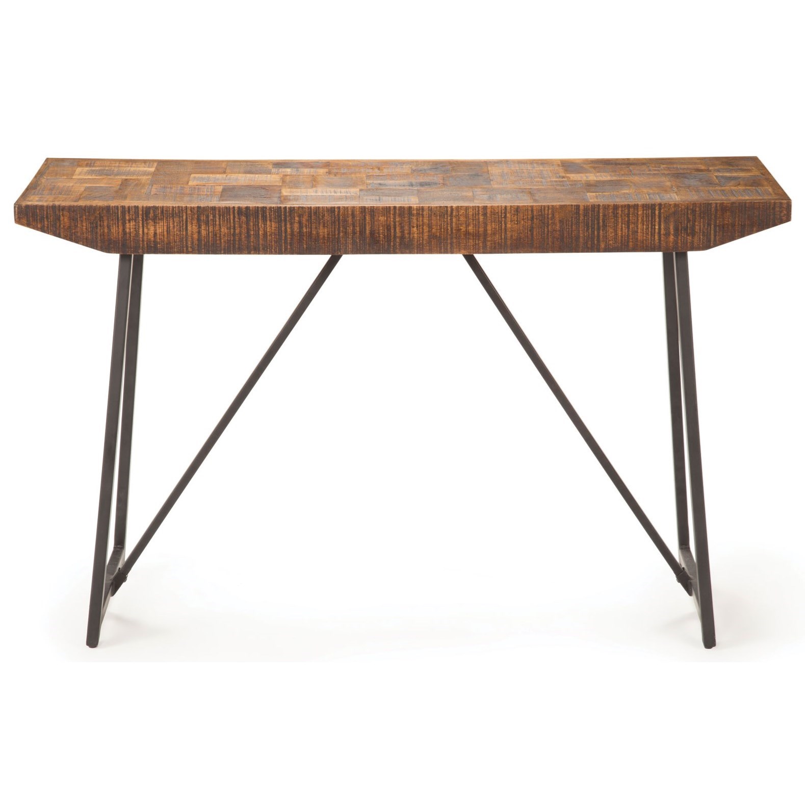 Steve Silver Walden WD300S Rustic Industrial Sofa Table with Parquet ...