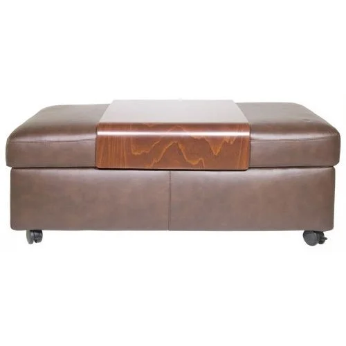 Stressless by Ekornes DOU110110 Stressless Double Ottoman & Table ...