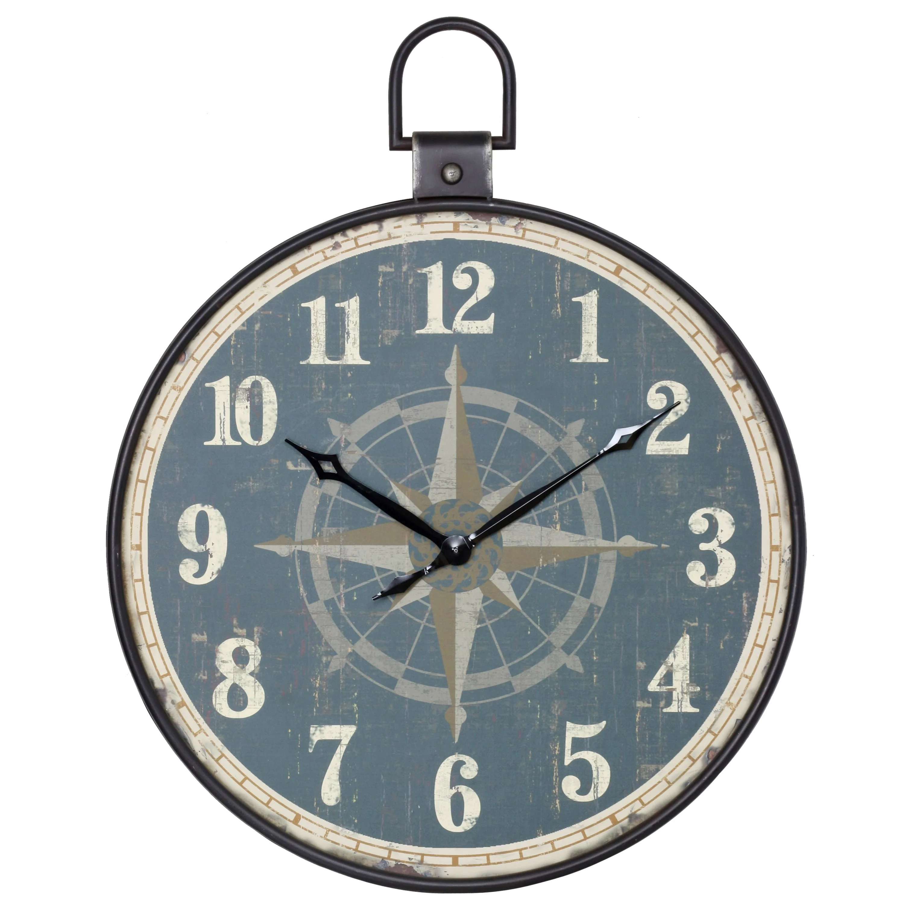 StyleCraft Clocks WC2098 Aged Pocket Watch Style Wall Clock ...
