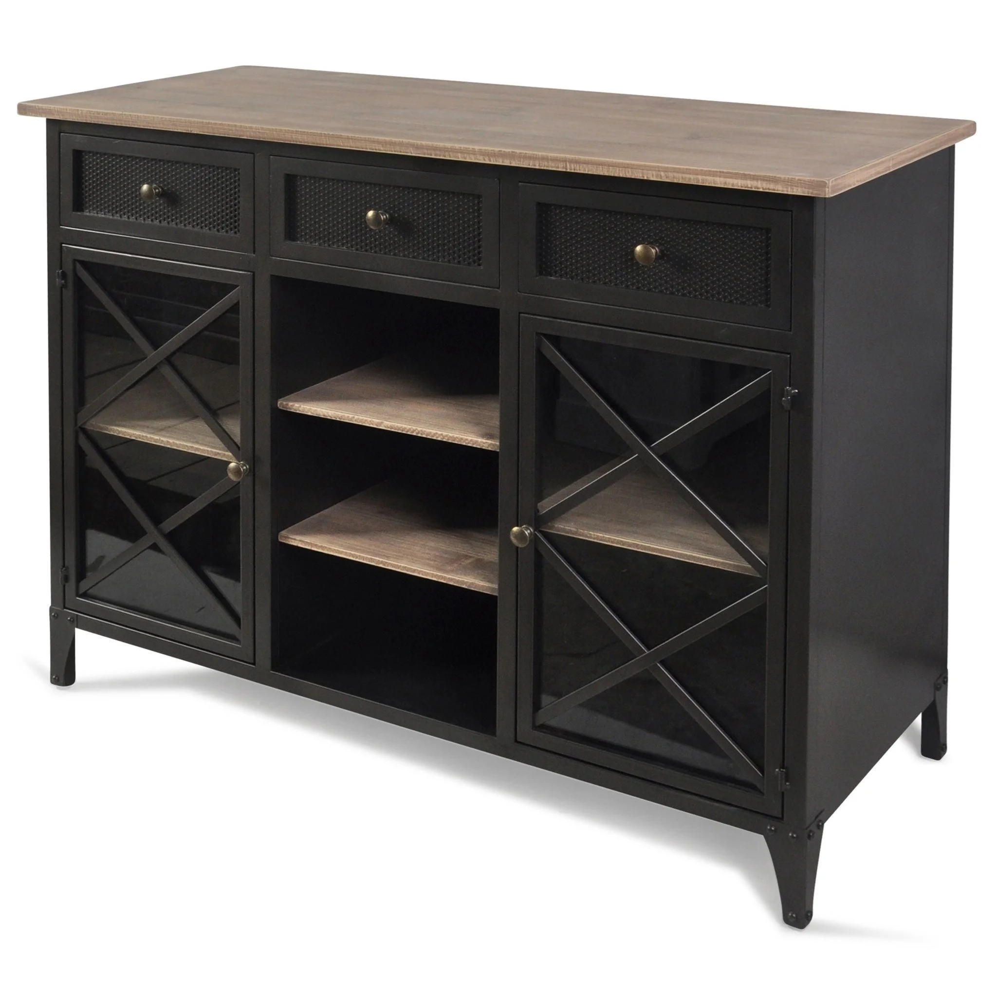 StyleCraft Occasional Cabinets SF25395 Black Metal Farmhouse Buffet ...