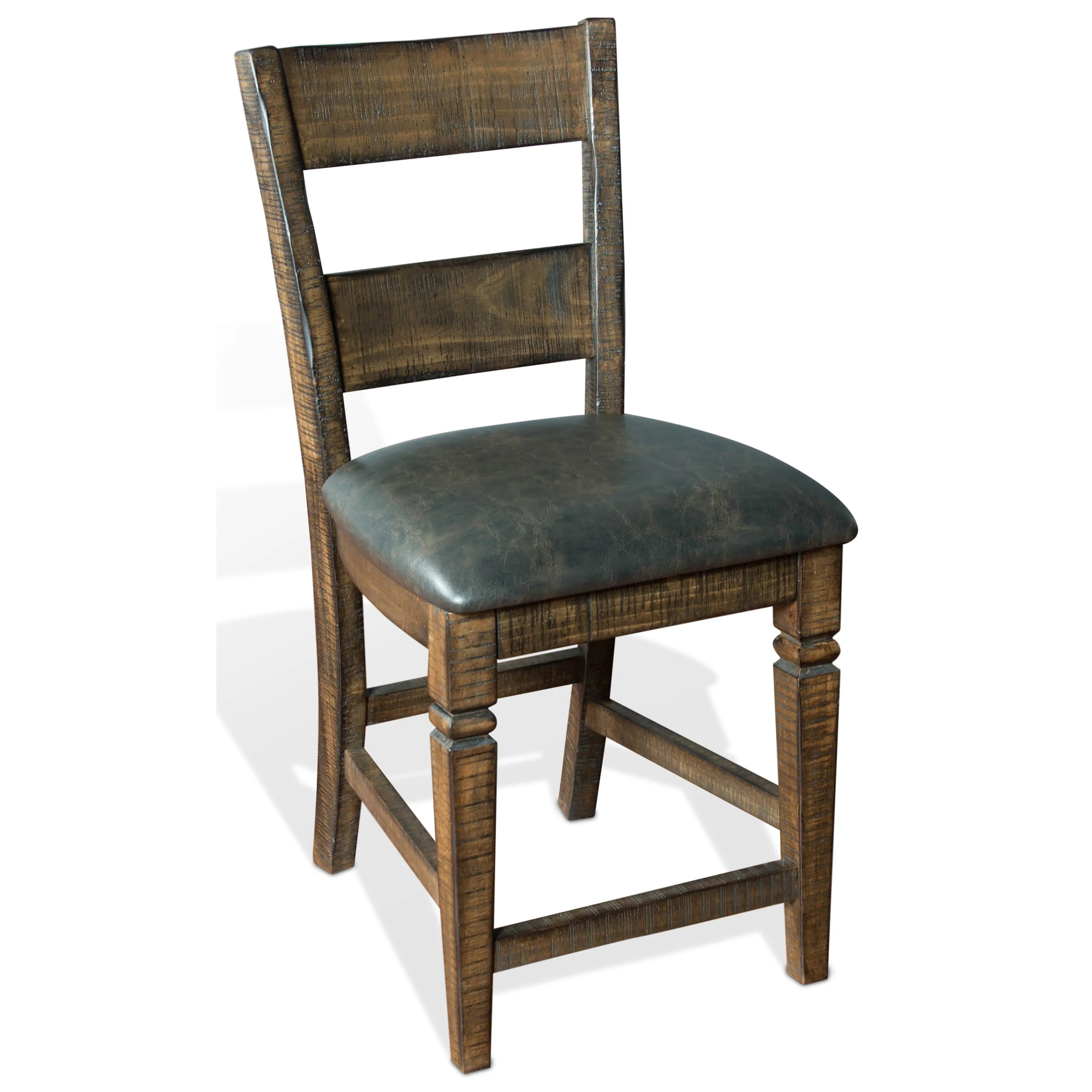 Sunny Designs Homestead 10011845 Ladderback Barstool with Cushion Seat ...