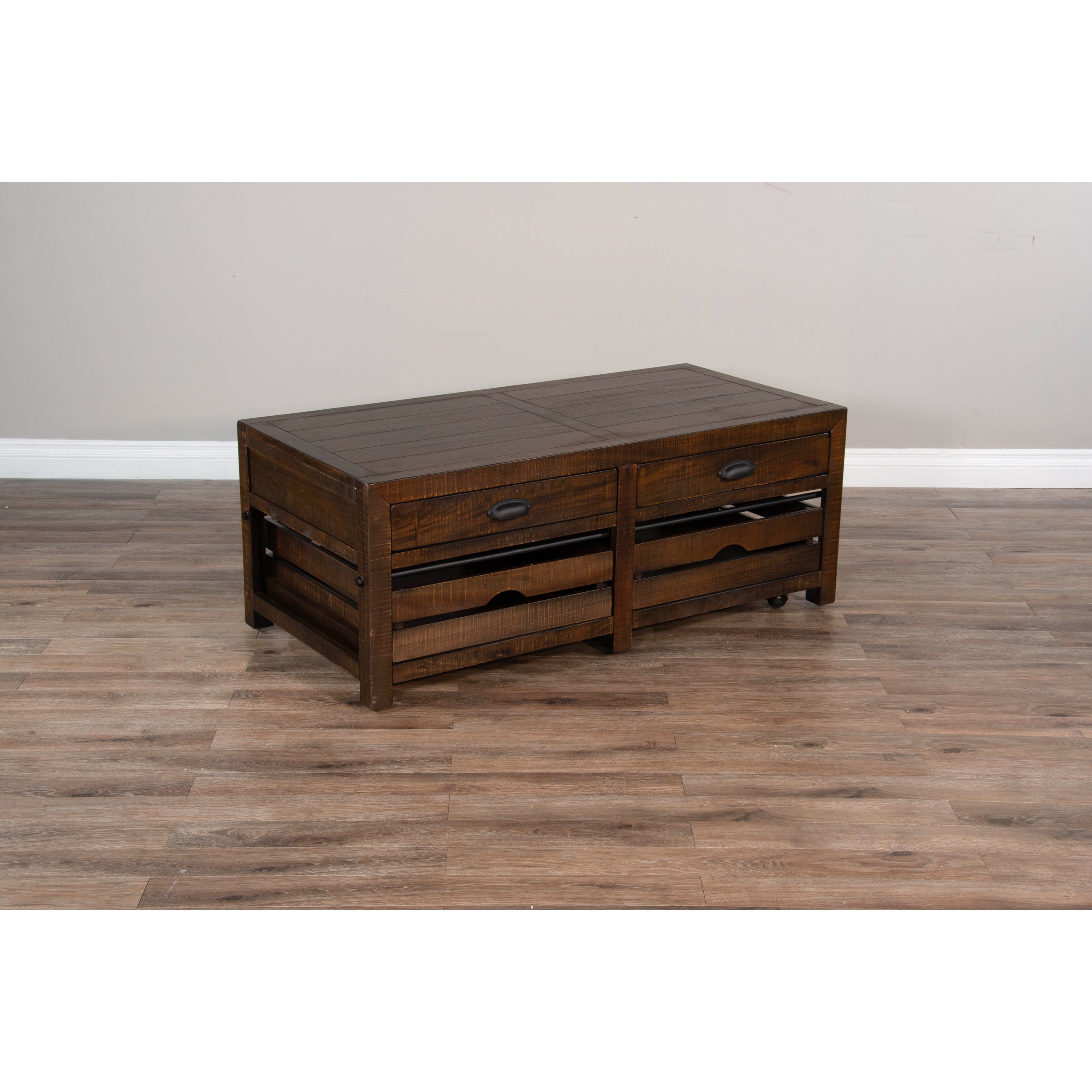 Sunny Designs Homestead 3266TL-C Coffee Table with Wood Bins | Wayside ...