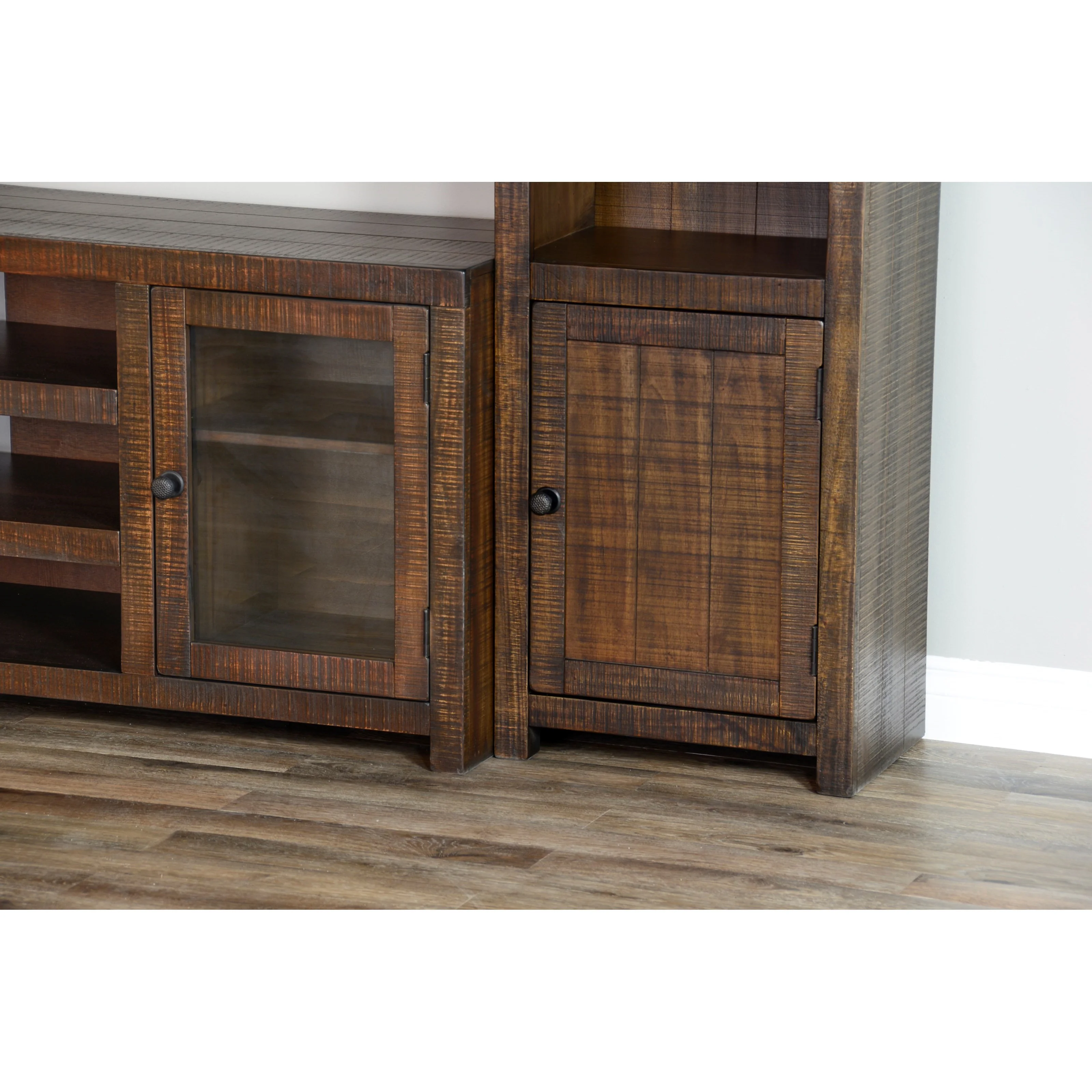 Homestead 321267 Rustic Entertainment Wall with Wire Management ...