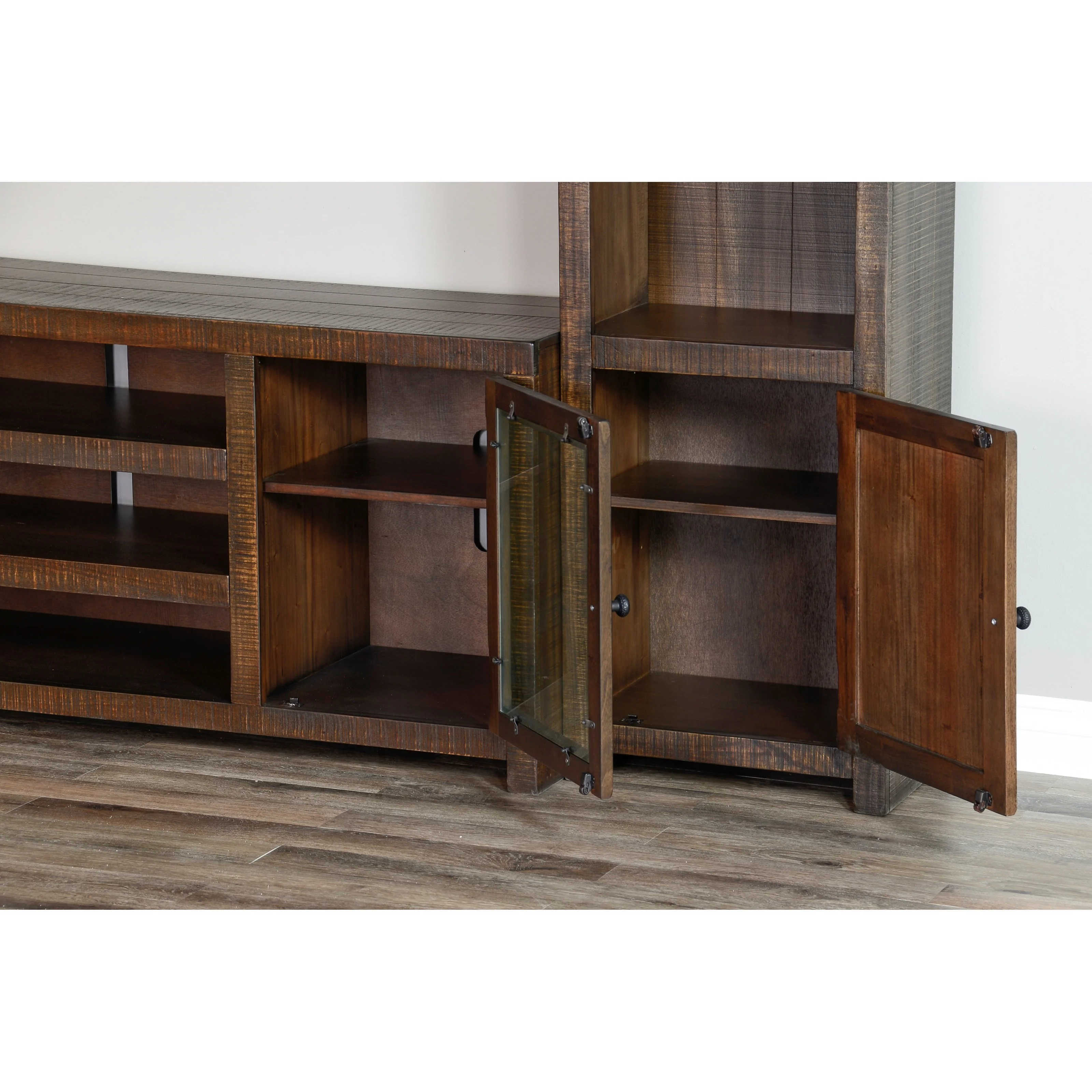 Homestead 321267 Rustic Entertainment Wall with Wire Management ...
