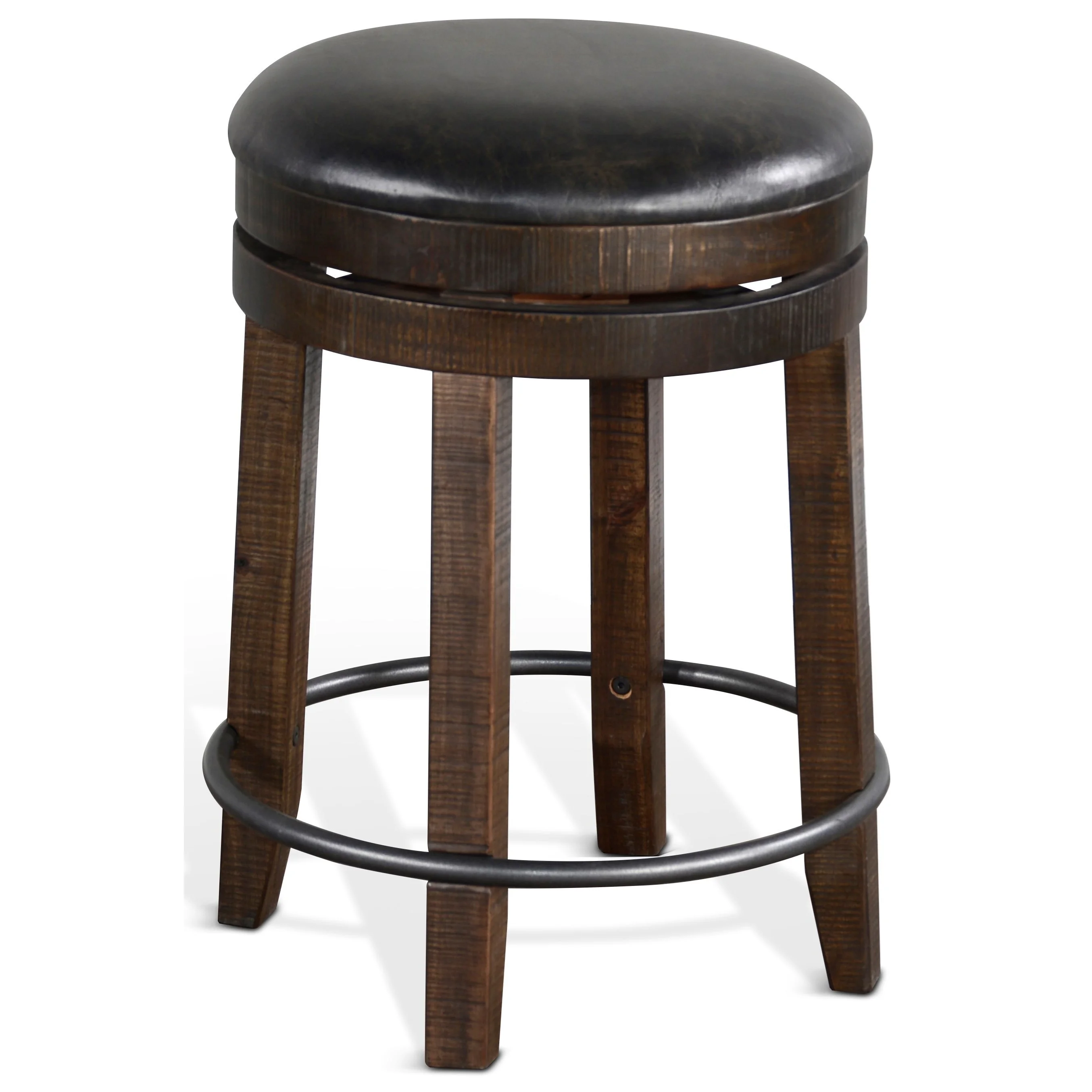Sunny Designs Metro Flex 1624TL2-24 Rustic Backless Swivel Stool with ...