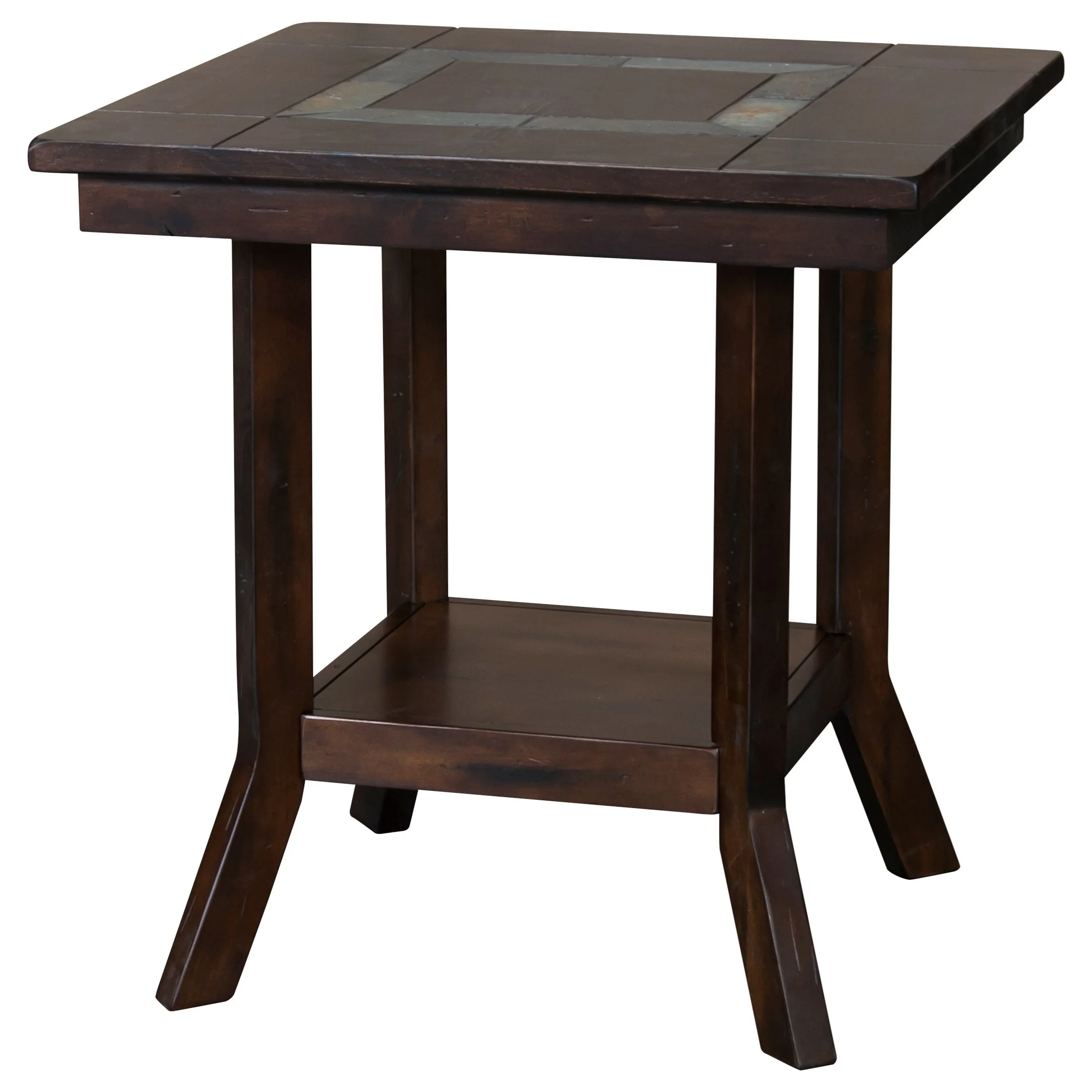 Sunny Designs Santa Fe 10026915 End Table with Natural Slate Inlay ...