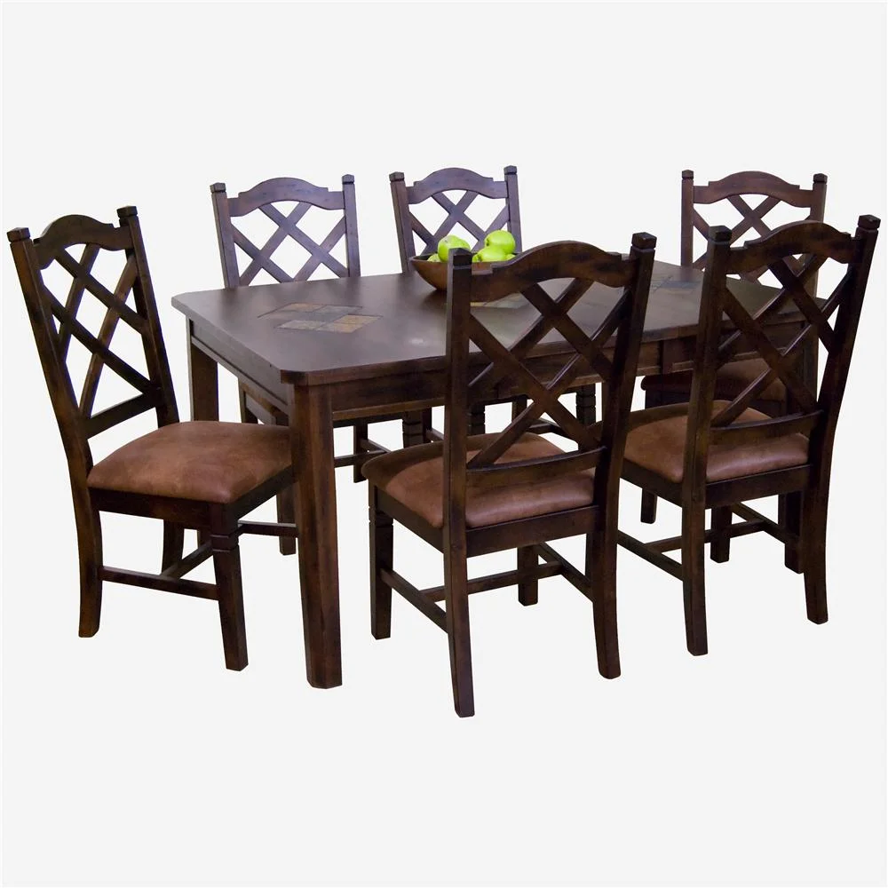 Sunny Designs Santa Fe 1415DCx6+1260DCx1 Traditional Rectangular Dining ...