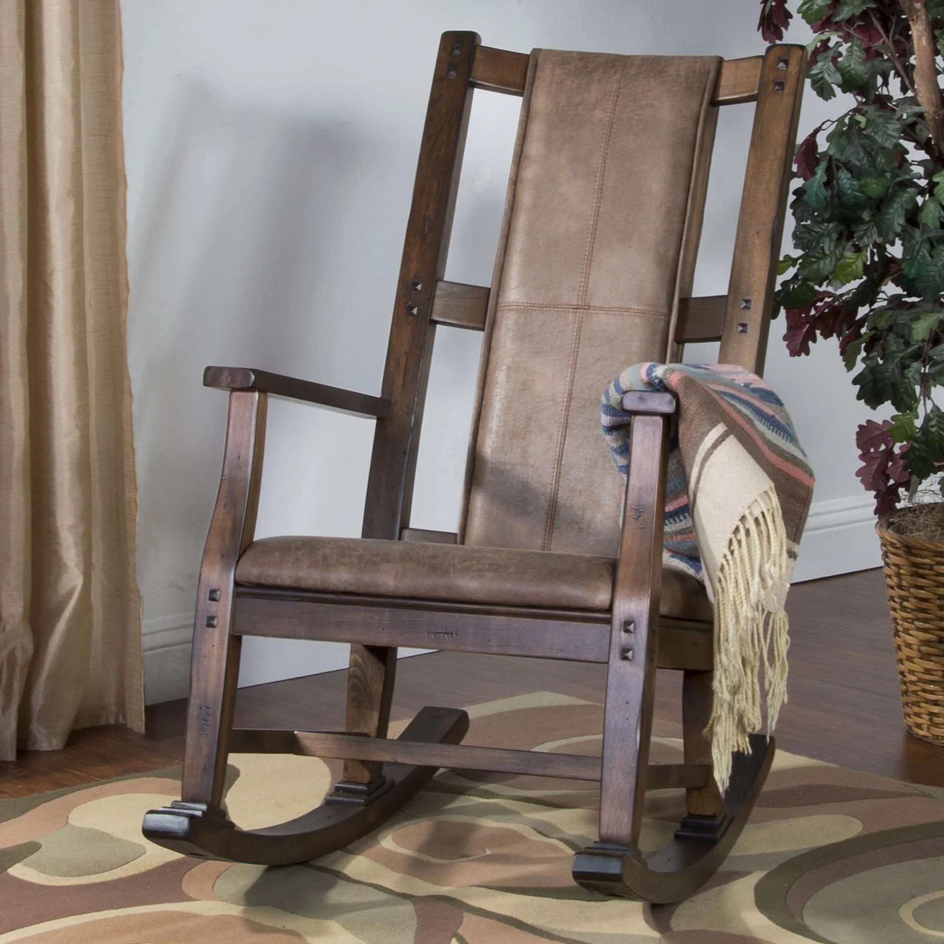 Sunny Designs Savannah 10043328 Wood Rocker w/ Cushion Seat & Back ...