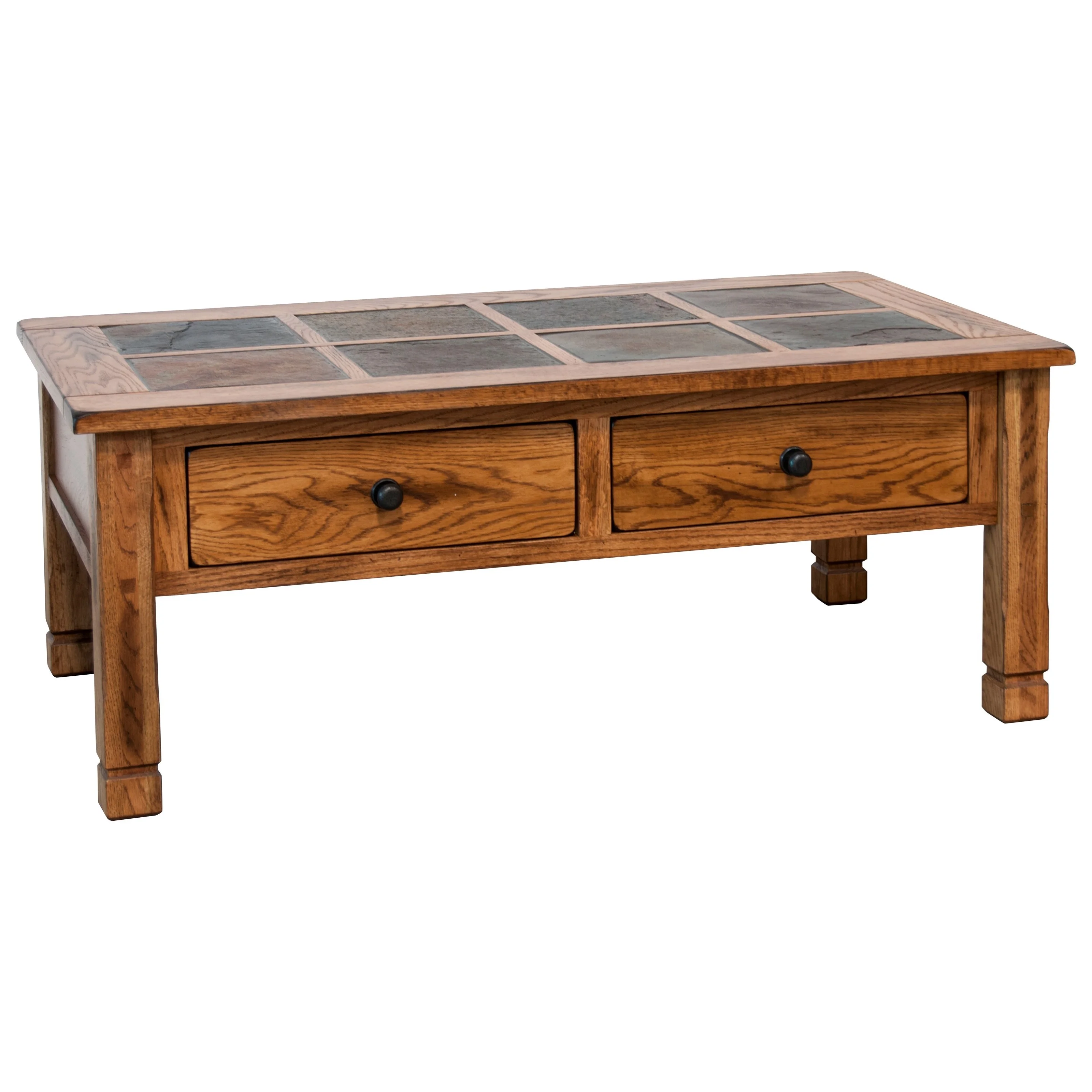 Sunny Designs Sedona 3143RO2-C Rustic Coffee Table with Slate Top ...