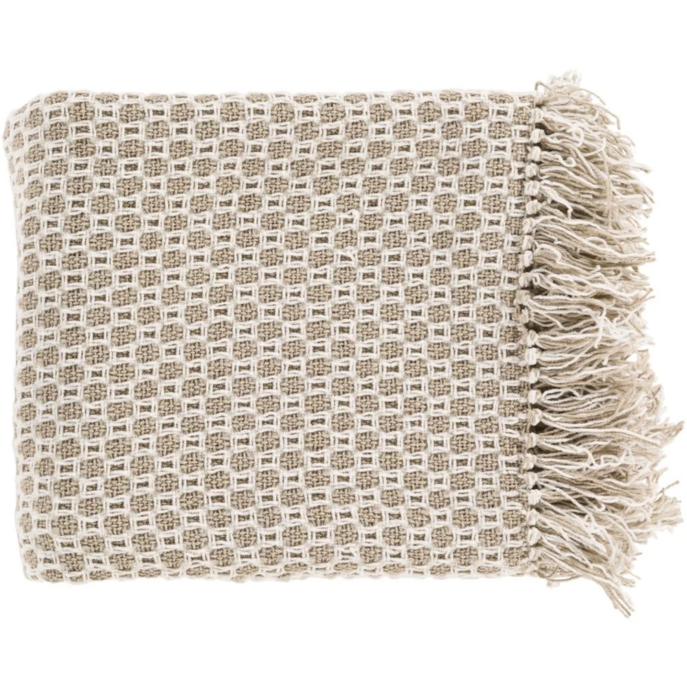Surya Trestle TSL2000-5060 Tan and Blush Throw Blanket | Wayside ...