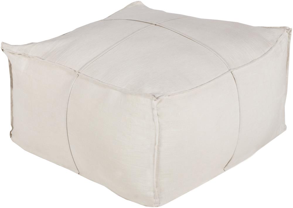Surya Poufs SLPH-001 24" x 24" x 13" Solid Linen Pouf | Belfort ...