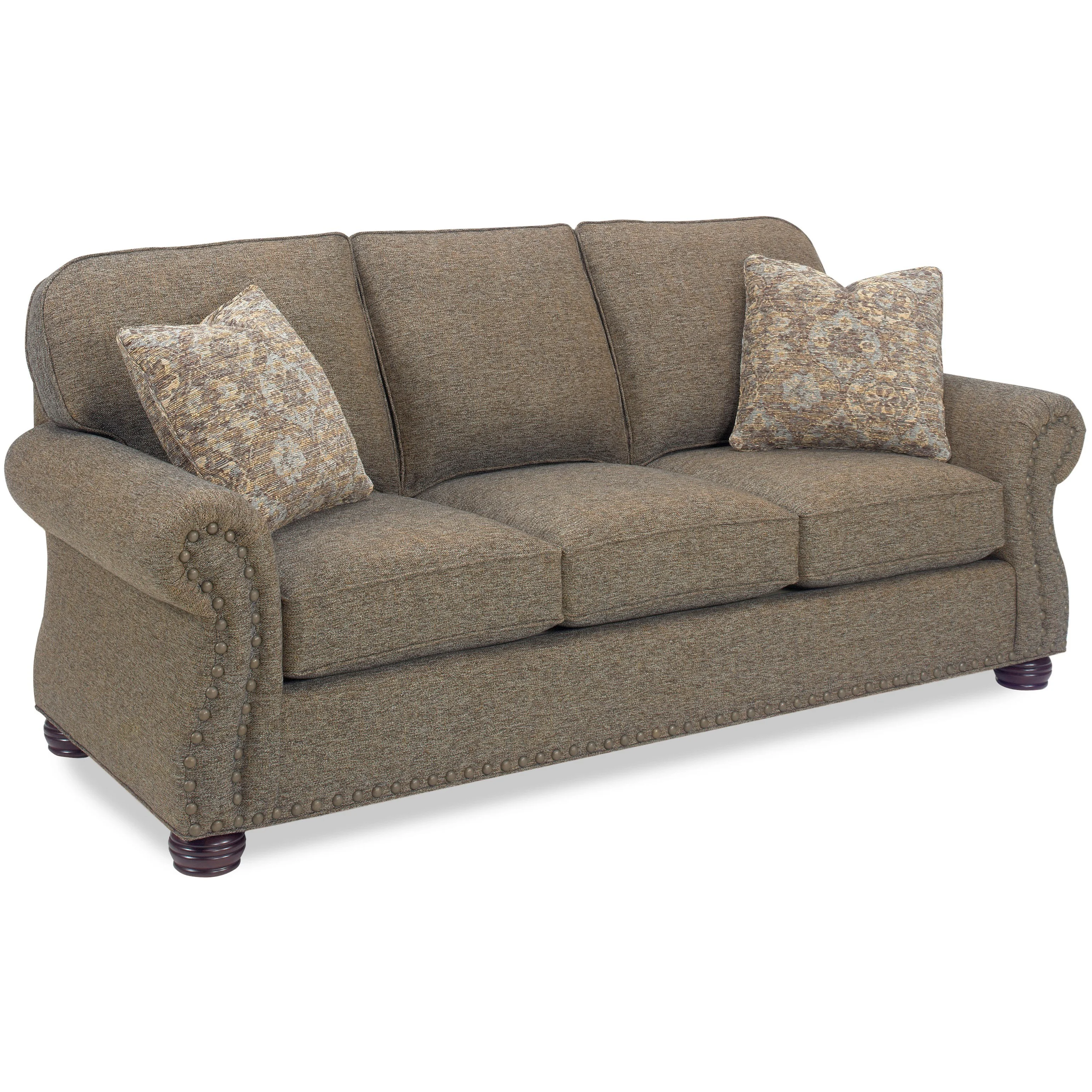 Temple Furniture Dallas 3400-87 Traditional Sofa with Rolled Arms and ...