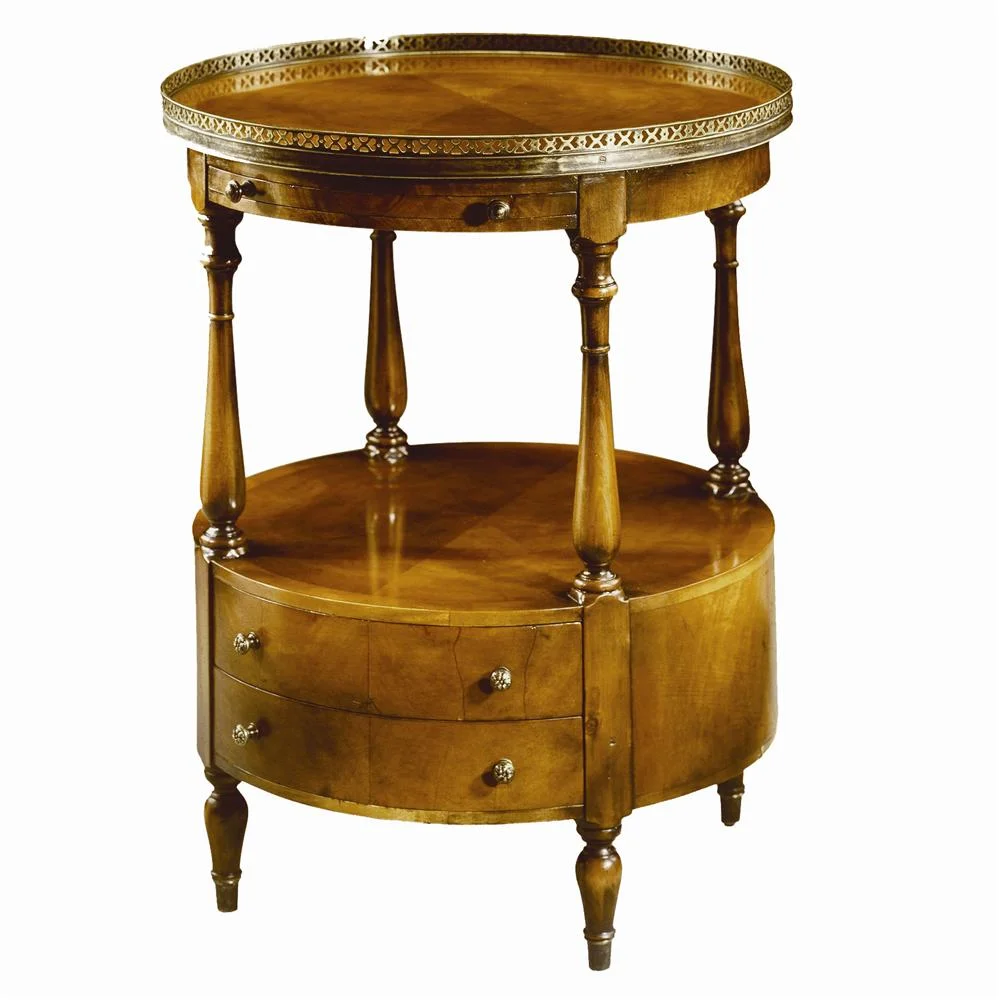 Theodore Alexander Tables 5005-111 2 Drawer Circular Lamp End Table ...