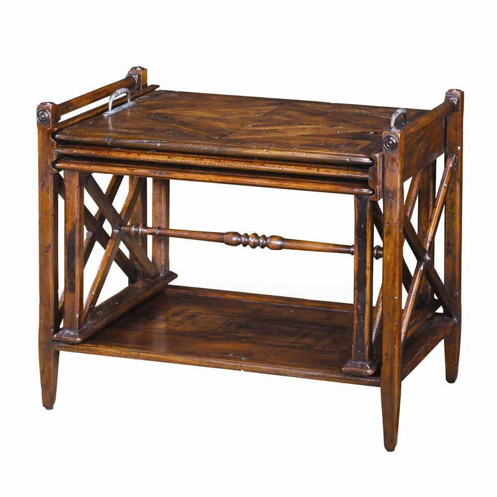 Theodore Alexander Tables CB50007 Antiqued Wood Parquetry Table Nest ...