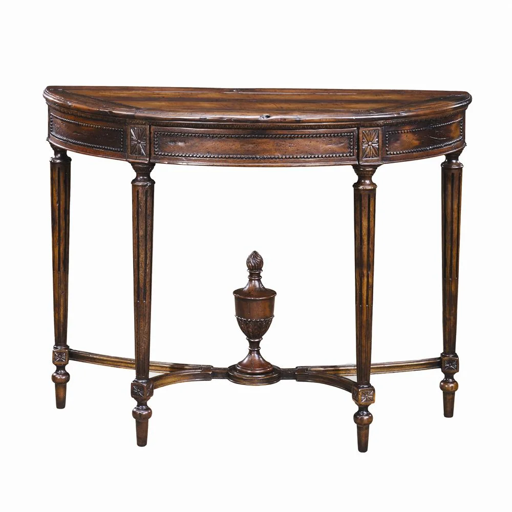 Theodore Alexander Tables CB53006 Traditional Antiqued Wood Bowfront ...