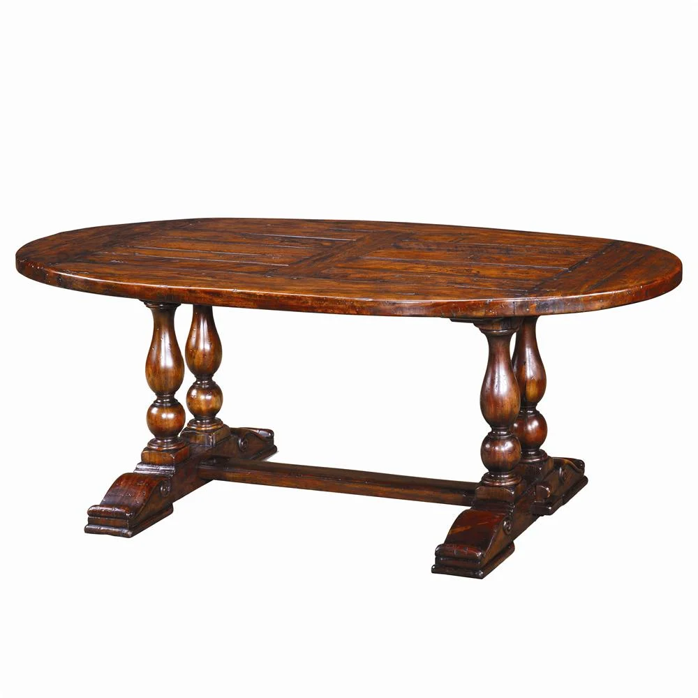 Theodore Alexander Tables CB54004 Oval Antiqued Wood Dining Table ...
