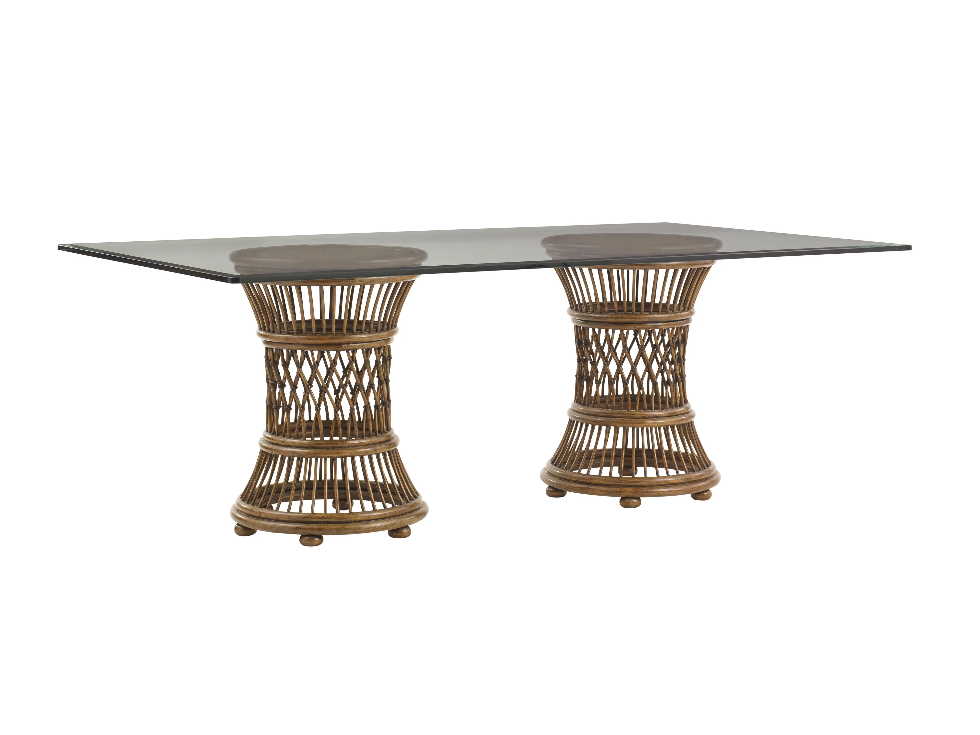 Tommy Bahama Home Bali Hai 593-870-84C 84" Rectangular Glass Top Table ...