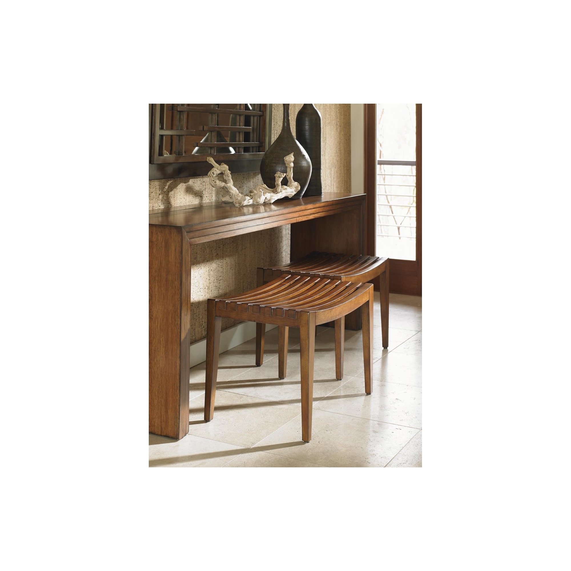 Tommy Bahama Home Island Fusion 338199400 Midori Wood Slat Bench | Baer ...