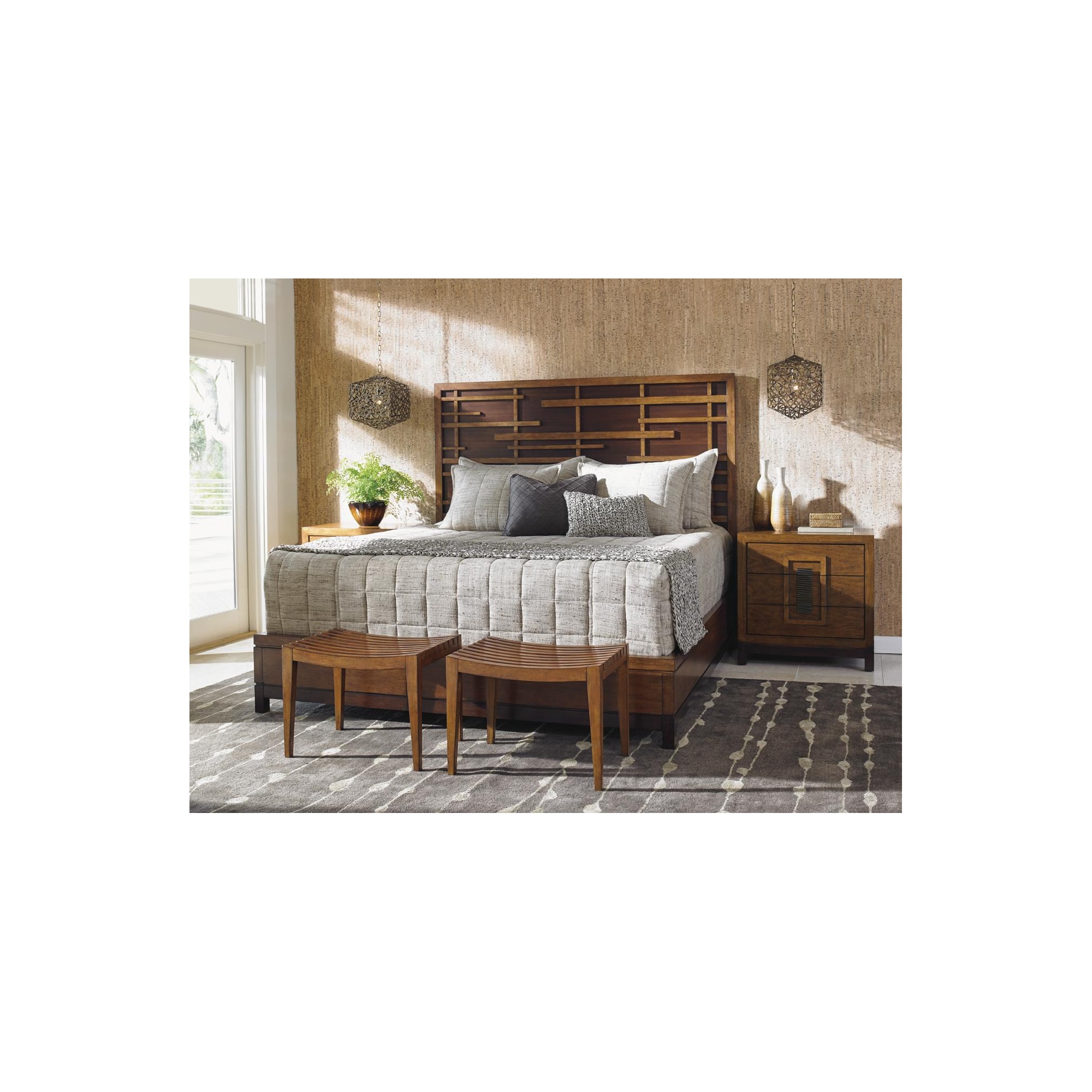 Tommy Bahama Home Island Fusion 338199400 Midori Wood Slat Bench | Baer ...