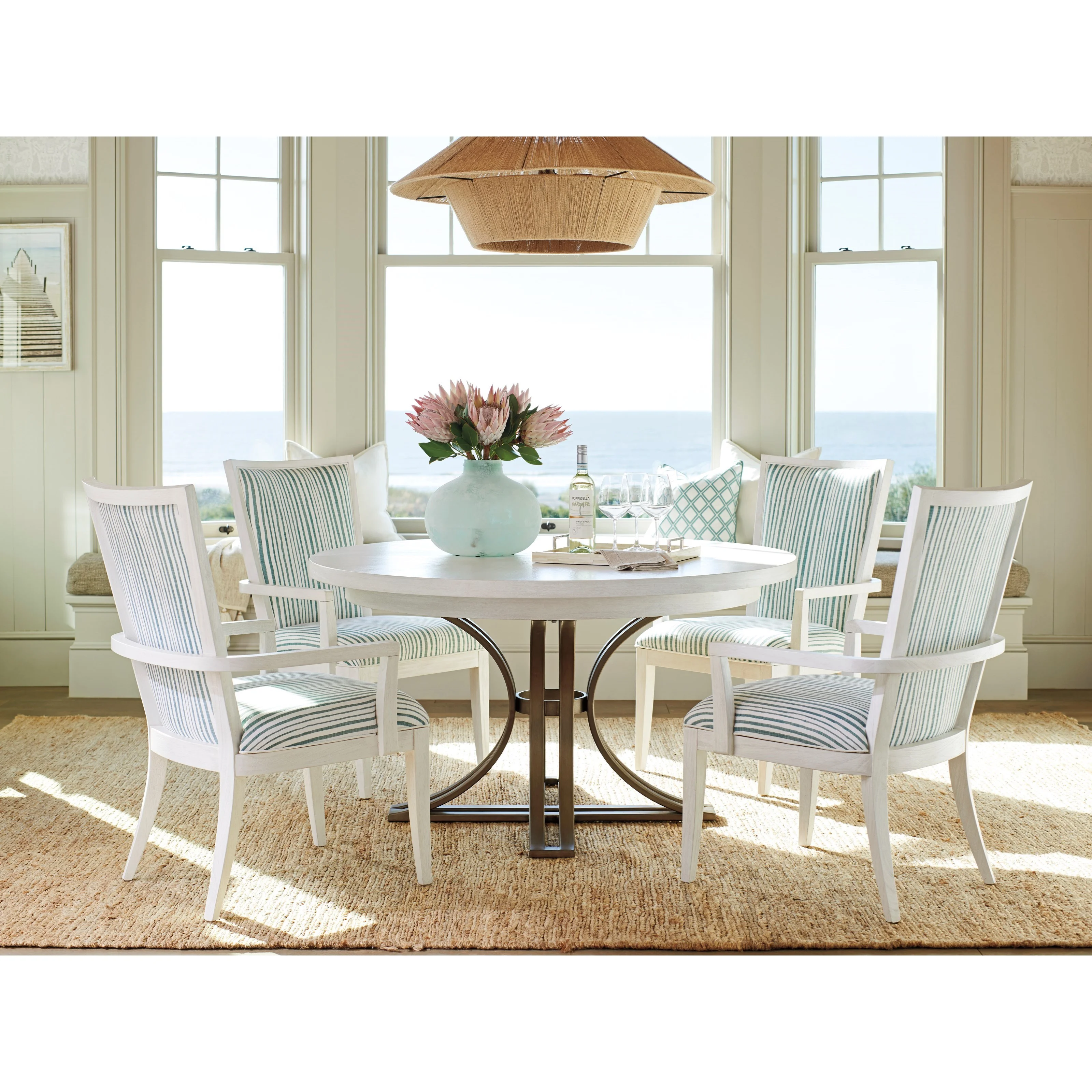 Tommy Bahama Home Ocean Breeze 570-875Cx1+570-883x4 5-Piece Dining Set ...
