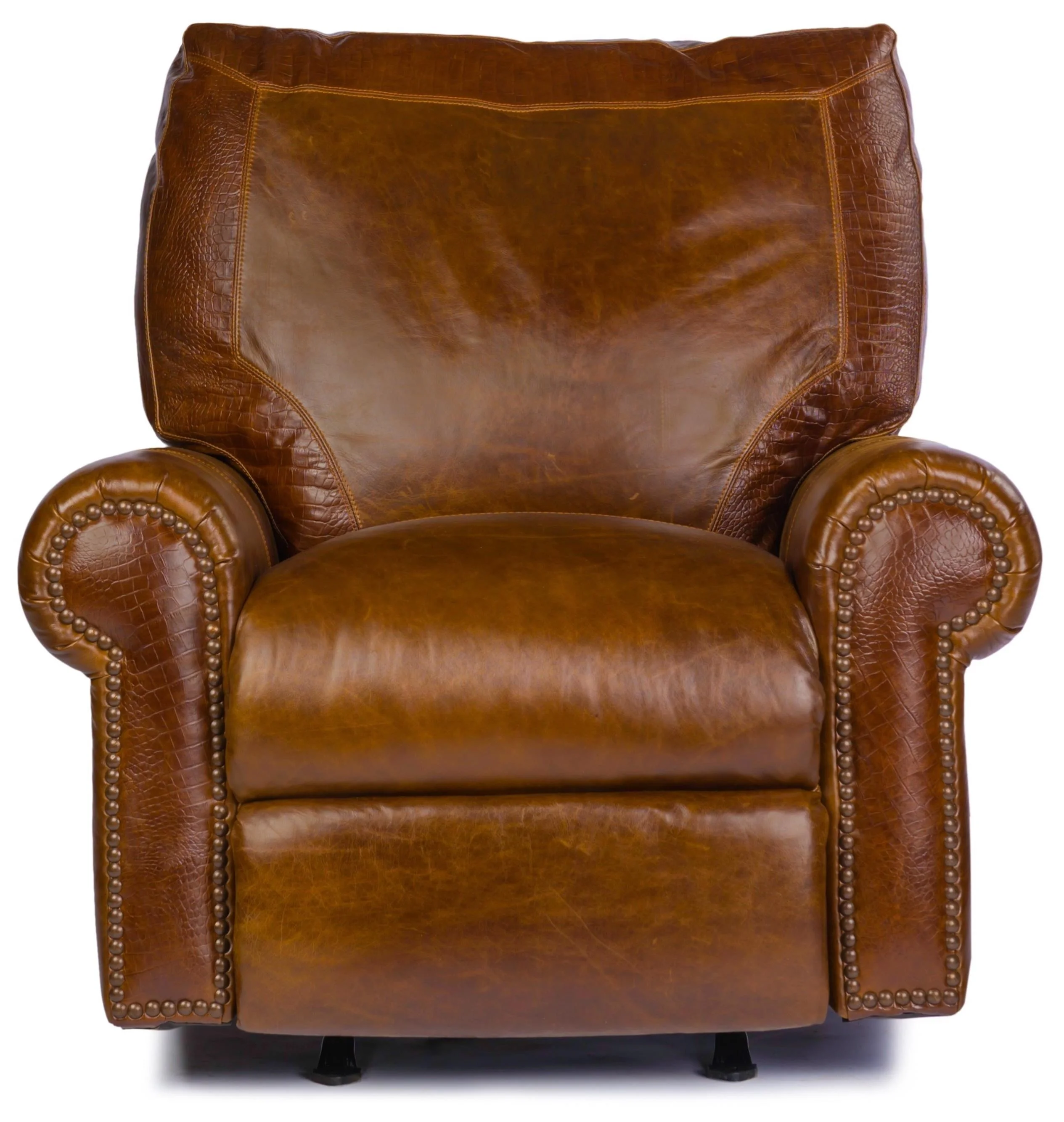 USA Premium Leather 4955 4955-1R Traditional Leather Rocker Recliner ...