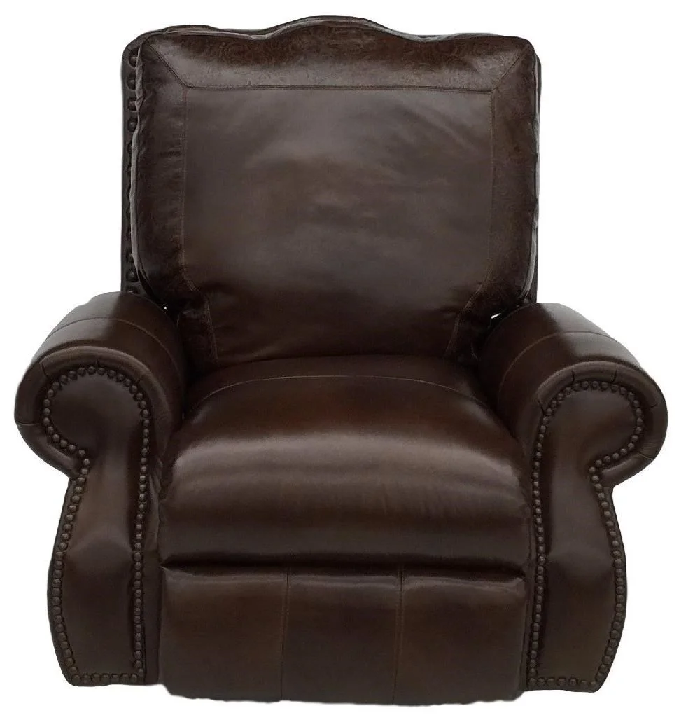 USA Premium Leather 9750 9750-1R Traditional Leather Rocking Recliner ...