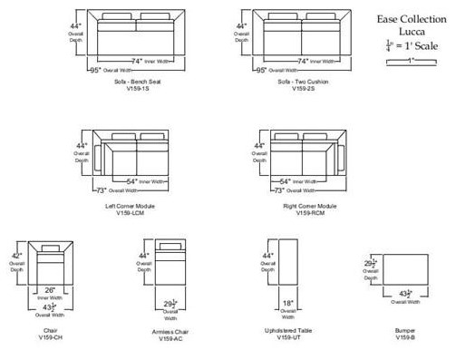 Vanguard Furniture Lucca T7V159 LUCCA SECTIONAL 7-piece Sectional from ...