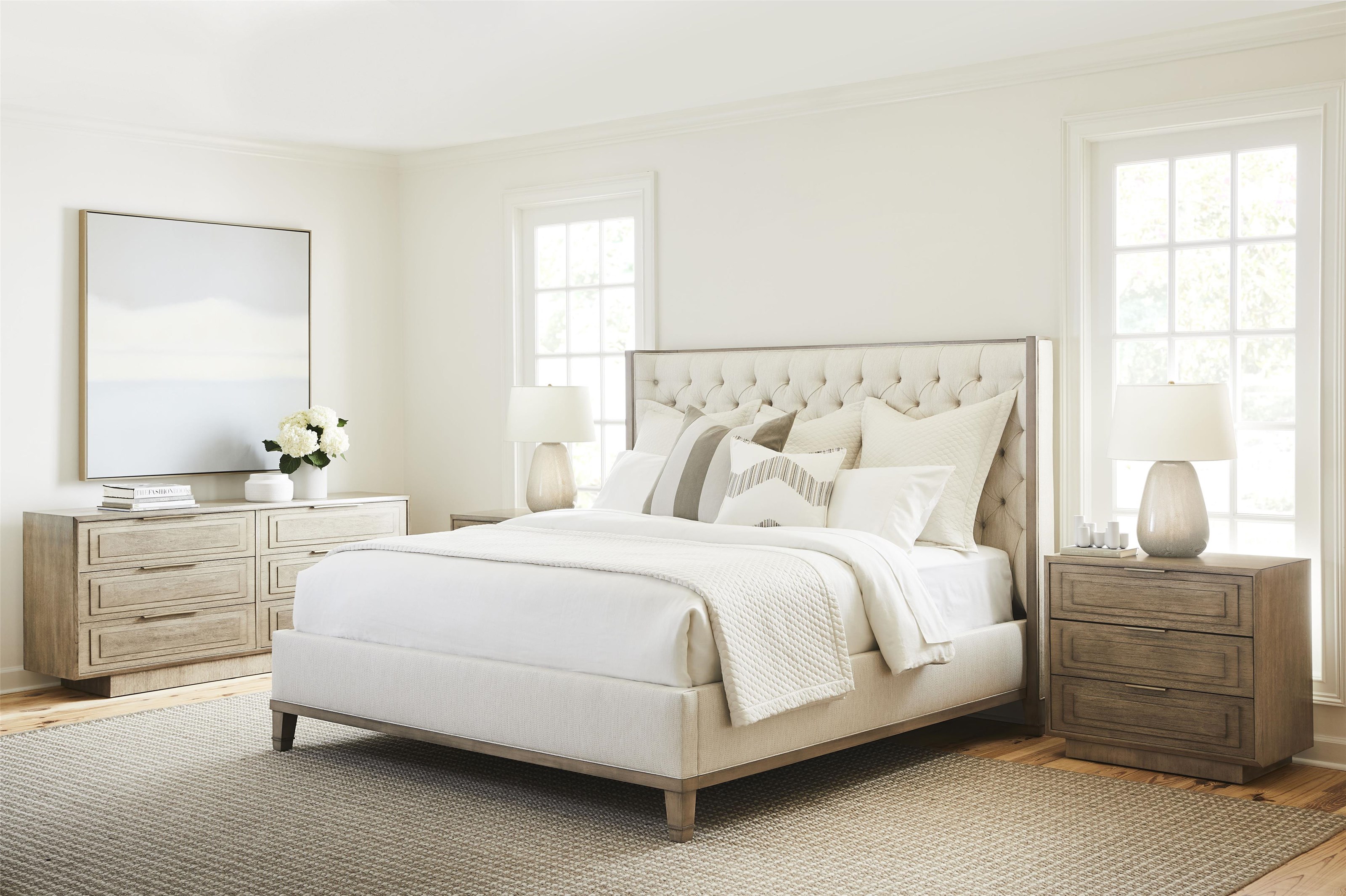 Vanguard Furniture Michael Weiss TW590Q-HF Bowers Queen Tufted Bed ...