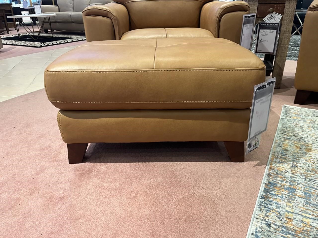 Violino Leather Caramel Ottoman 1344786 Leather Carmel Ottoman | Dunk ...