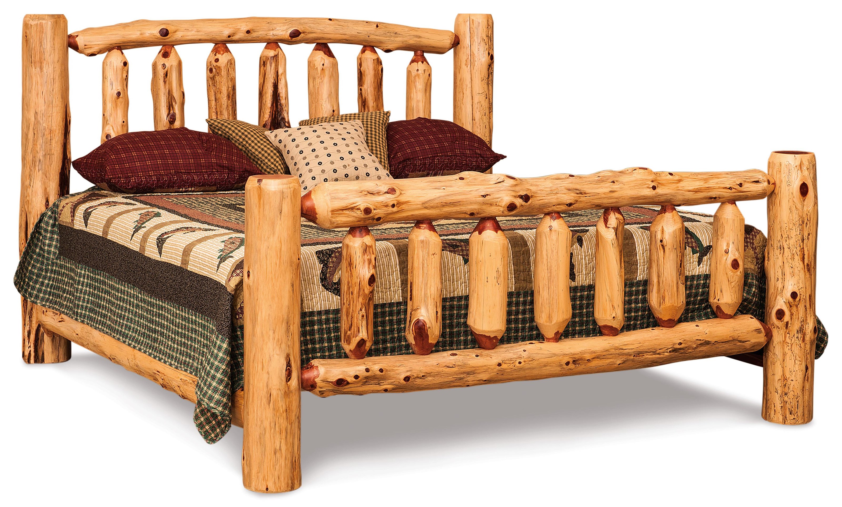 Fireside Log Furniture Log Bedroom B103-RC Queen Log Bed | Wayside ...