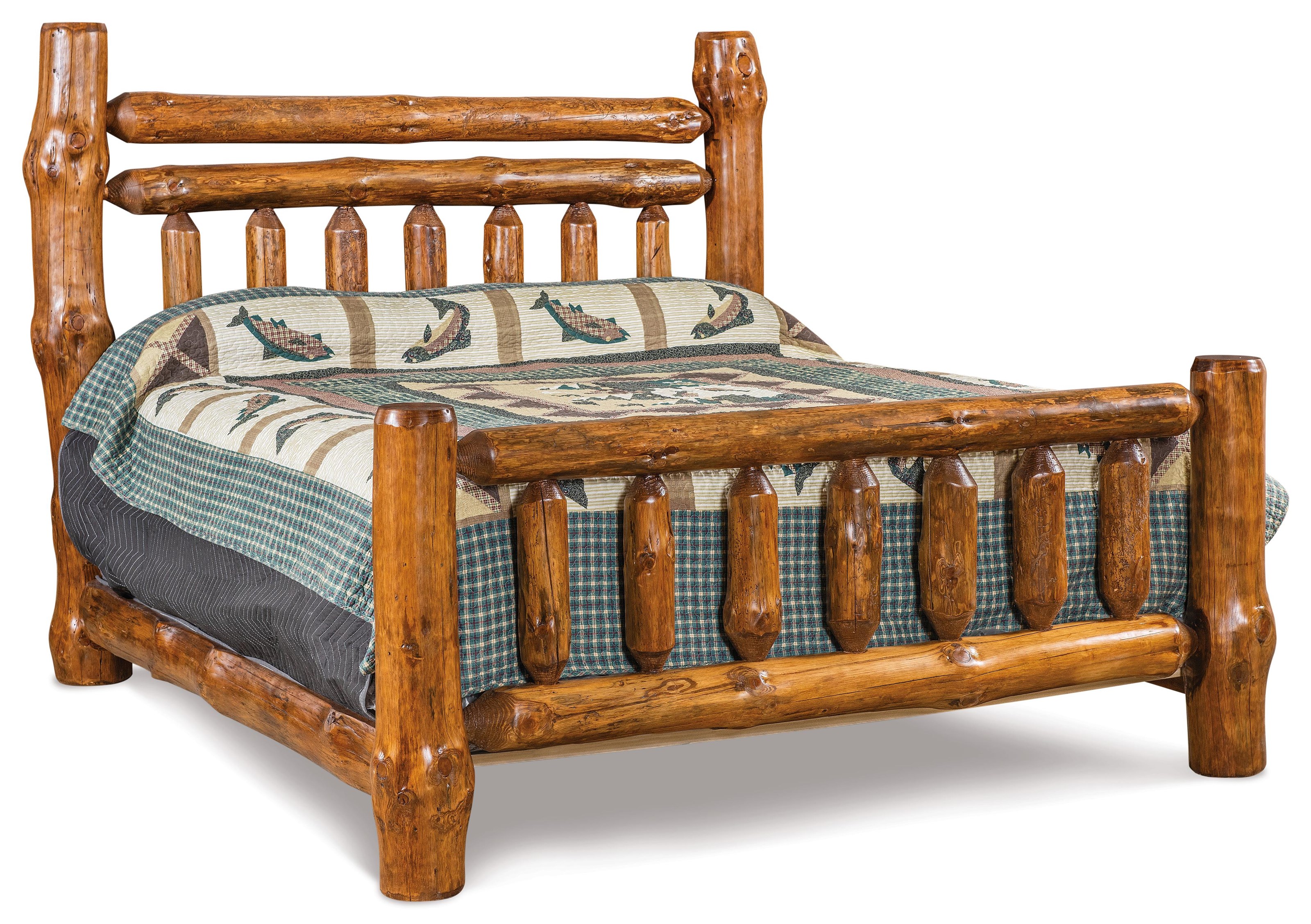 rustic double bed