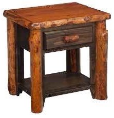 log end table with drawer
