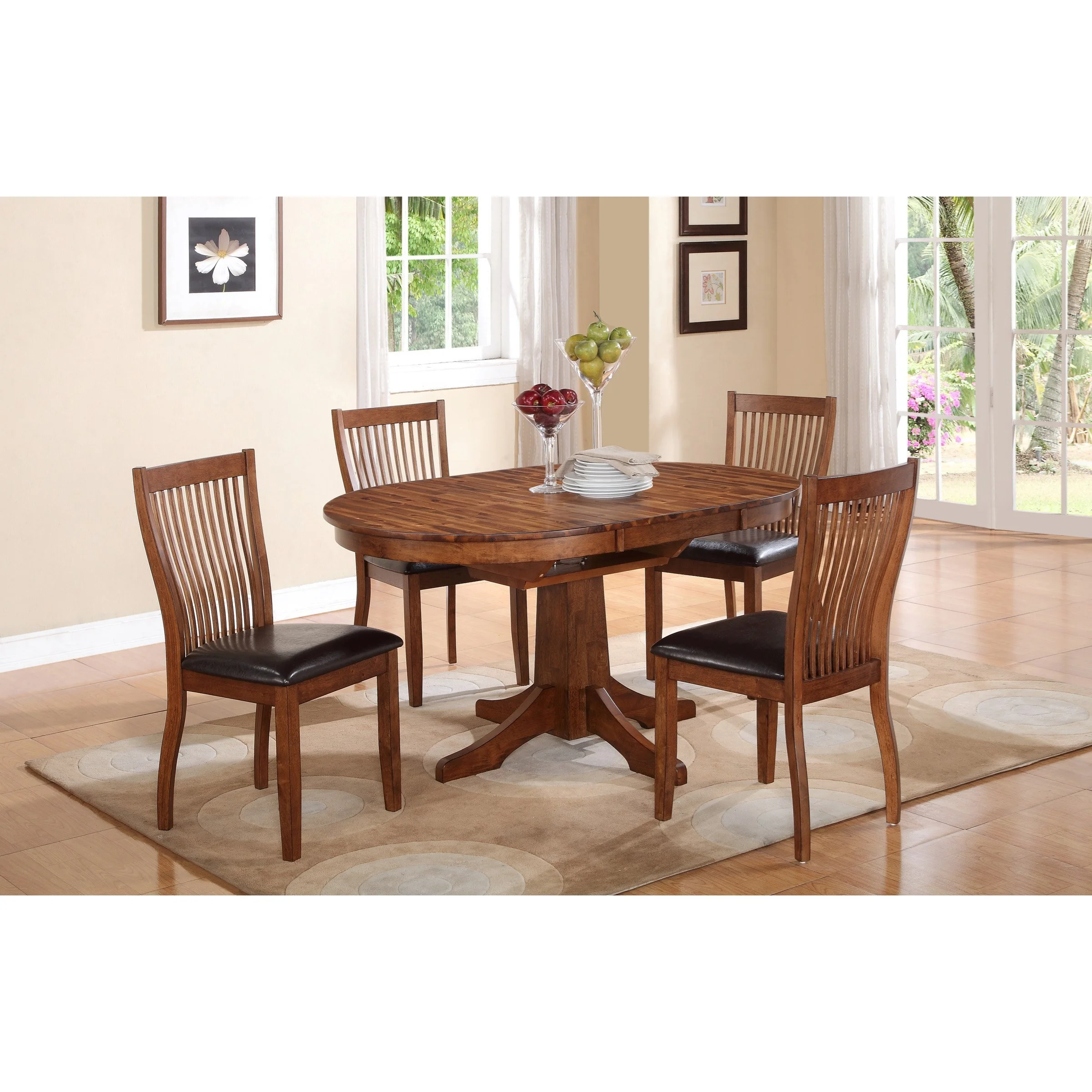 Winners Only Broadway DFB14260x1+DFB1451Sx4 Casual 5-Piece Round Dining ...