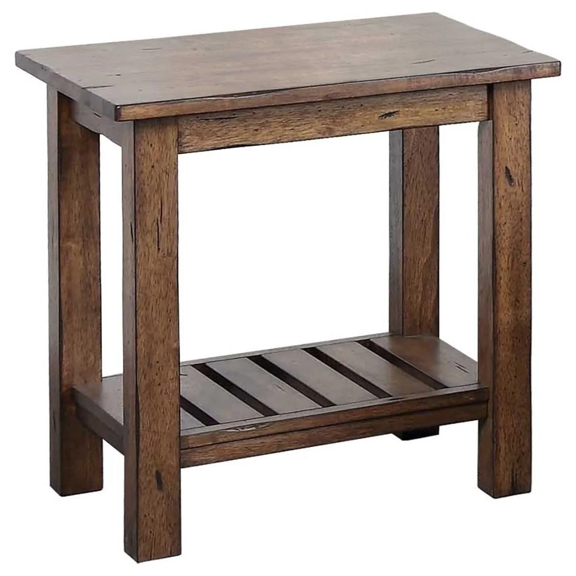 Winners Only Carmel AC100E Rustic 18" End Table with Slat Shelf ...