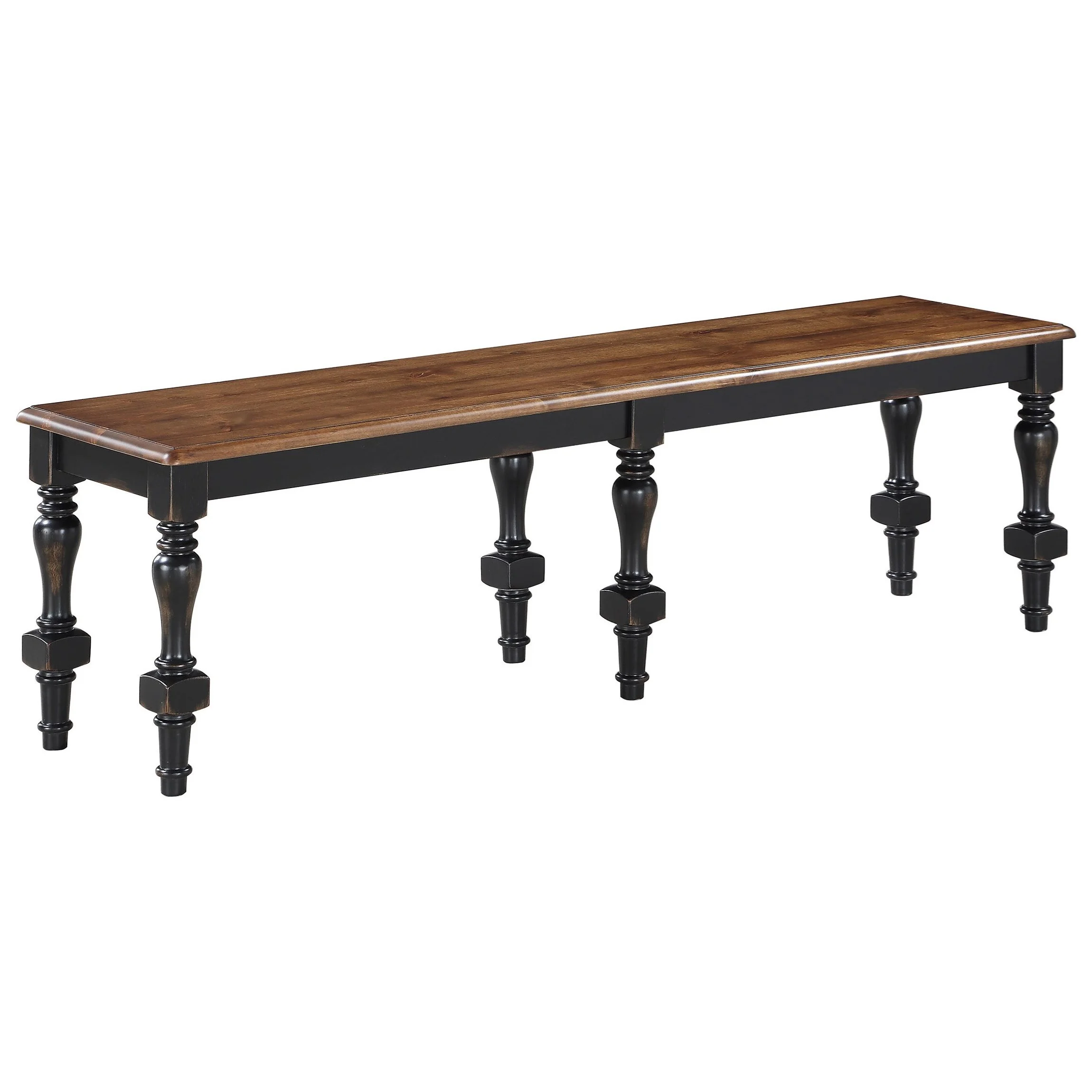 Winners Only Torrance DT3455SE Casual 60" Dining Bench with Turned Legs ...