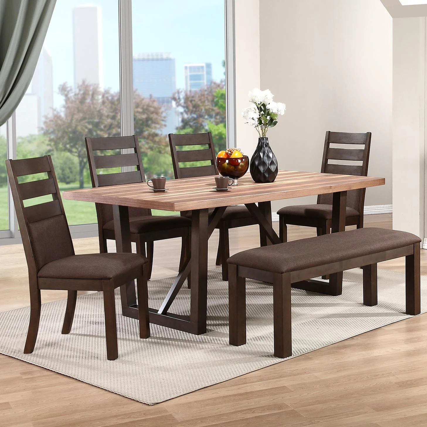 Winners Only Venice DV24272N+4x2450S+2455 Transitional 6-Piece Dining ...