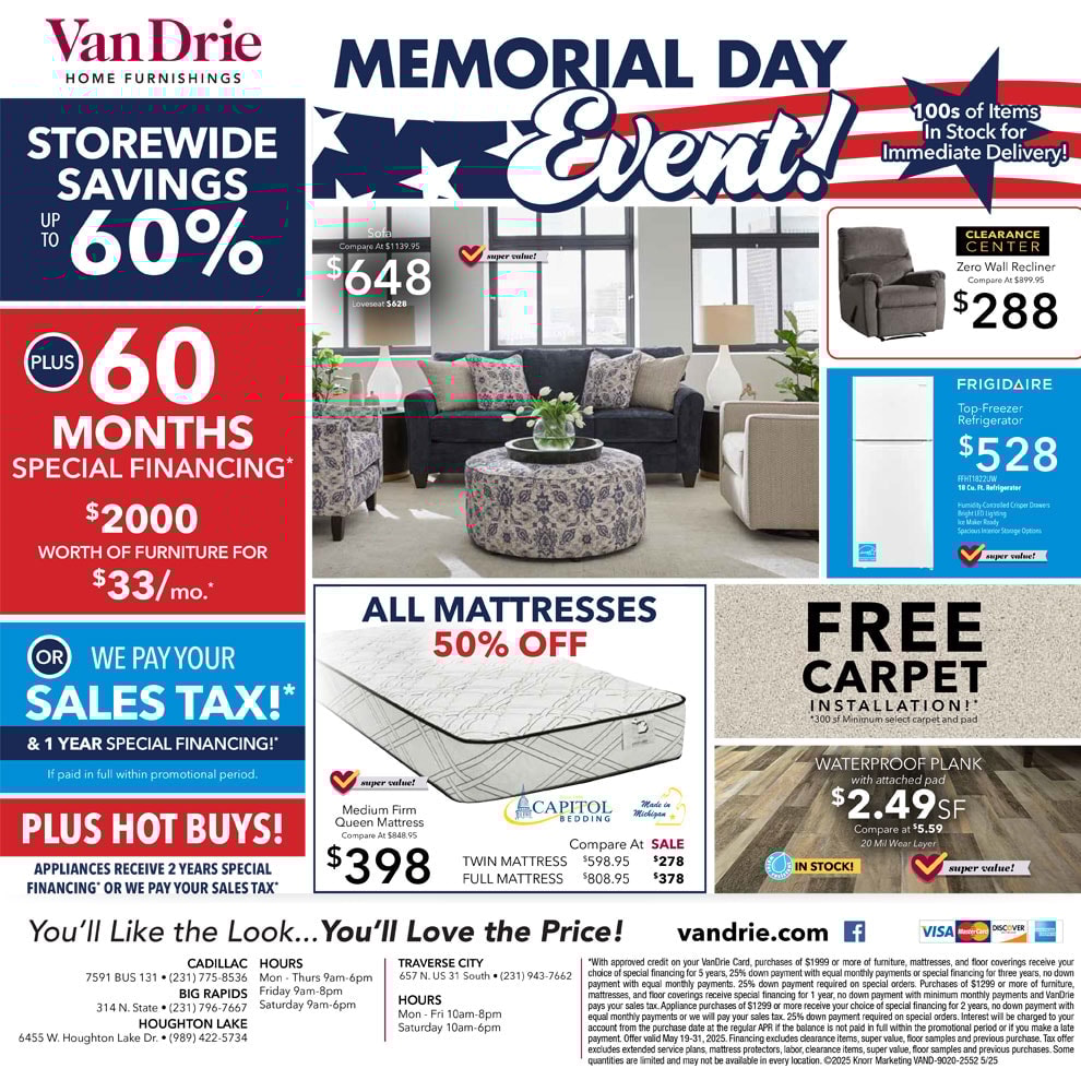 Promotions | Cadillac, Traverse City, Big Rapids, Houghton Lake and ...